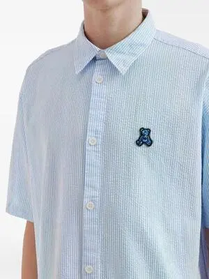 Izzue Striped-pattern Logo-appliqué Shirt