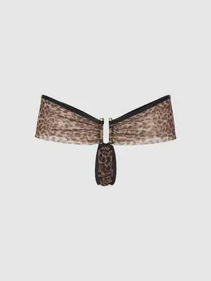 Frederick's Of Hollywood Alanza Ultra Fine Mesh Hardware Thong - Leopard