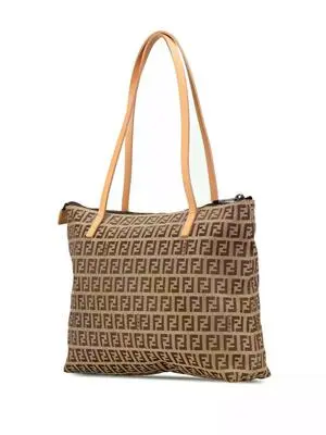 Fendi 2000-2010 Zucchino Canvas Tote Bag - Brown