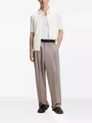 BOSS Regular-fit Shirt With Knitted Structure - White