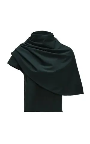 Magda Butrym Cape-detailed Organic Cotton Top - Green