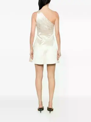 Sandro Sirene One-shoulder Ruched Mini Dress - Neutrals