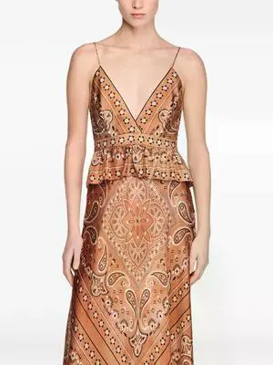 Sandro Bandana-print Maxi Dress - Brown