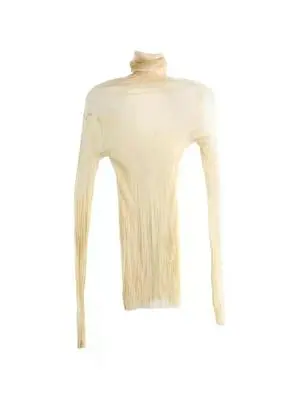 CORTANA Pleated Long-sleeve Top - Neutrals