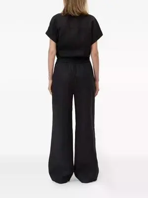 Closed Elasticated-waistband Trousers - Black