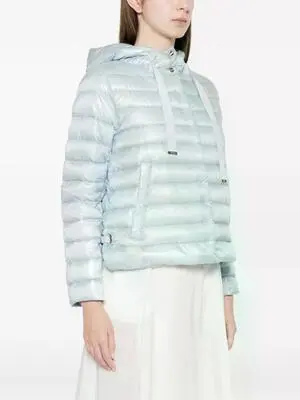 Herno Quilted Hooded Jacket - Blue