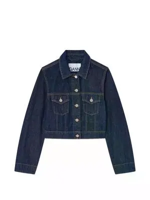 GANNI Flap-pocket Denim Jacket - Blue