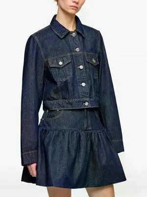 GANNI Flap-pocket Denim Jacket - Blue