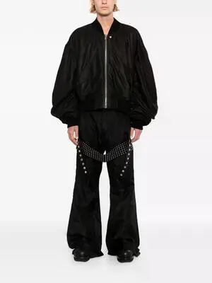 Rick Owens Ribbed Leather Jacket - Black