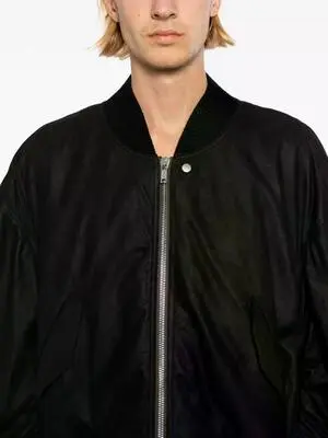 Rick Owens Ribbed Leather Jacket - Black