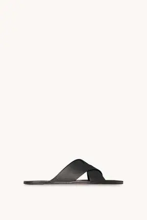 THE ROW Malick Cross Sandal - Black