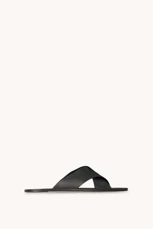 THE ROW Malick Cross Sandal Black