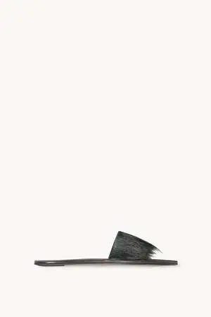 THE ROW Malick Fur Slides - Black