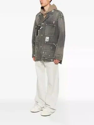 Mihara Yasuhiro Stripe Denim Jacket - Black