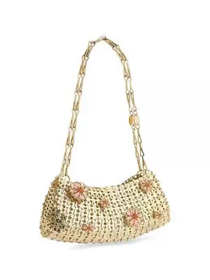 Rabanne 1969 Strass-flower Shoulder Bag - Gold