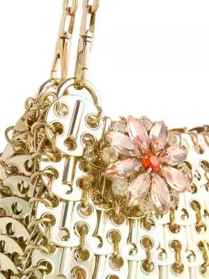 Rabanne 1969 Strass-flower Shoulder Bag - Gold