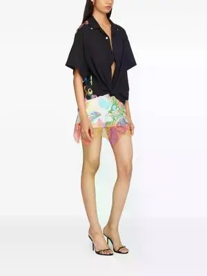 DONDE ESTEBAN Sonido Bestial Mini Skirt - White