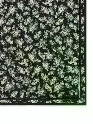 Dolce & Gabbana 50x50 Small Flower Bouquet-print Silk Twill Scarf - Black
