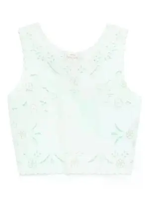 FORTE_FORTE Floral Scalloped Top