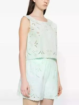 FORTE_FORTE Floral Scalloped Top