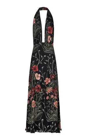 Johanna Ortiz Silk Maxi Dress - Black