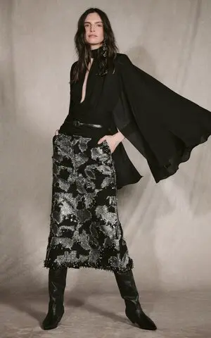 Johanna Ortiz Cape Silk Top - Black