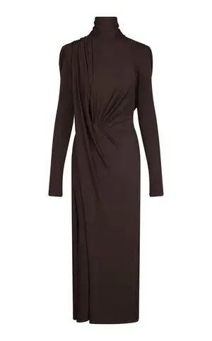 Johanna Ortiz Ruffled Midi Dress - Brown