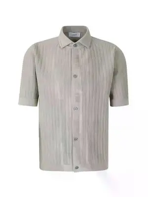 LARDINI Buttoned Ribbed Shirt - Grey