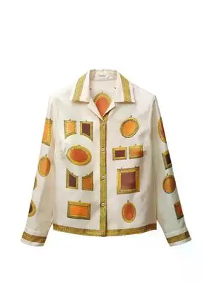 Versace Twill 'the Gallery' Print Long Sleeve Shirt