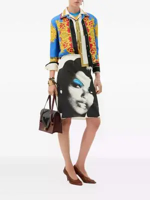 Versace Twill 'the Gallery' Print Long Sleeve Shirt