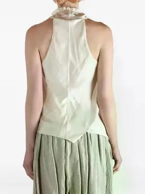 YEHUAFAN Ruffle Trim Top