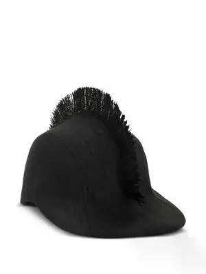 STEPHEN JONES Fringed Flat Brim Cap - Black