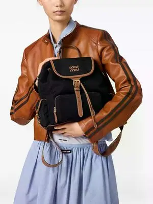 Miu Miu Canvas And Leather Backpack
