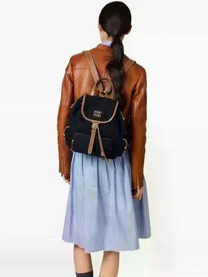 Miu Miu Canvas And Leather Backpack