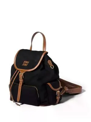 Miu Miu Canvas And Leather Backpack