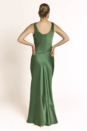 REWRITTEN Paloma Scoop Back Maxi Dress - Olive