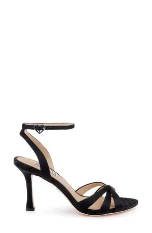 Badgley Mischka Xeilani Ankle Strap Sandal - Black Silk