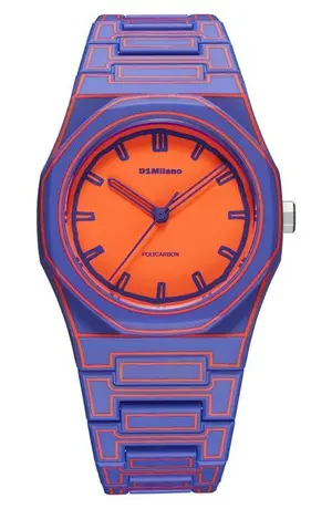 D1 MILANO Polycarbon Bracelet Watch Blue-orange