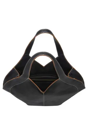BEHNO Safra Pebble Leather Tote - Black