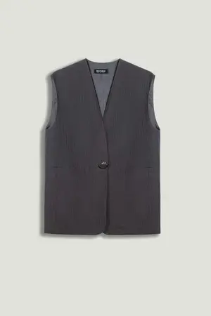 NOCTURNE Tailored Sleeveless Vest - Anthracite