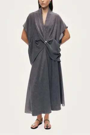 NOCTURNE Draped Wrap Blouse