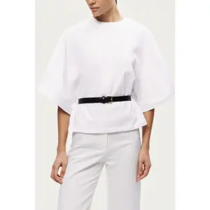 NOCTURNE Belted Oversized T-shirt - Ivory