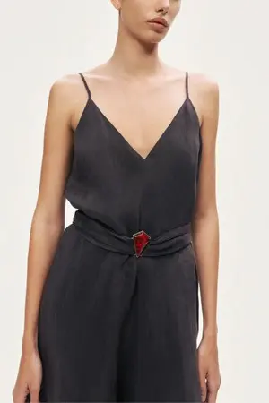 NOCTURNE V-neck Spaghetti Strap Jumpsuit