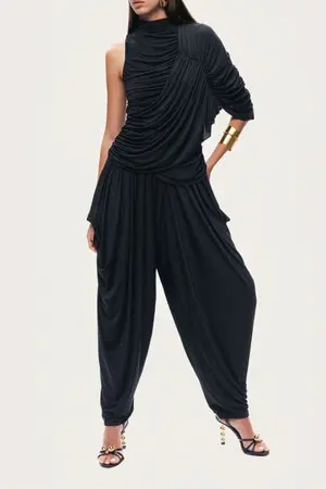 NOCTURNE Draped Relaxed-fit Pants