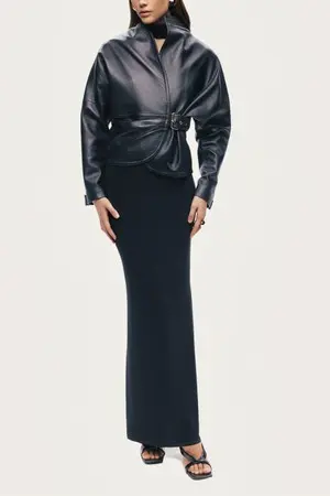 NOCTURNE Leather Wrap Jacket