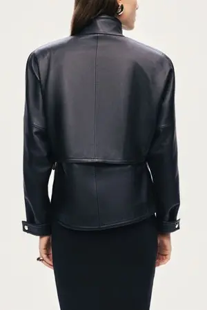 NOCTURNE Leather Wrap Jacket