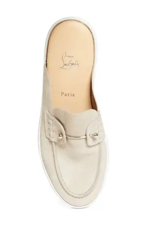 CHRISTIAN LOUBOUTIN Chanme Pierced Loafer Mule - Beige