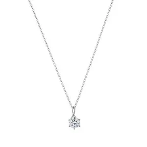 LABANTE LONDON Moissanite Solitaire Pendant Necklace - Silver