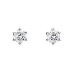 LABANTE LONDON Moissanite Solitaire Stud Earrings - Silver