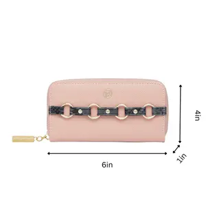 LABANTE LONDON Ellen Vegan Zip Around Wallet - Pink